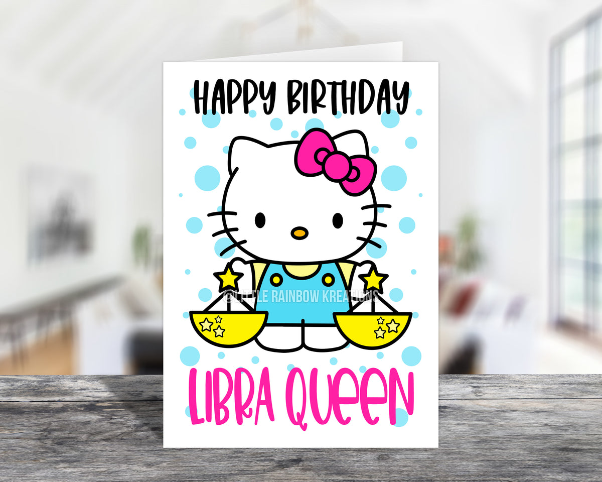 Hello Kitty Libra Queen | Birthday Card – Little Rainbow Kreations