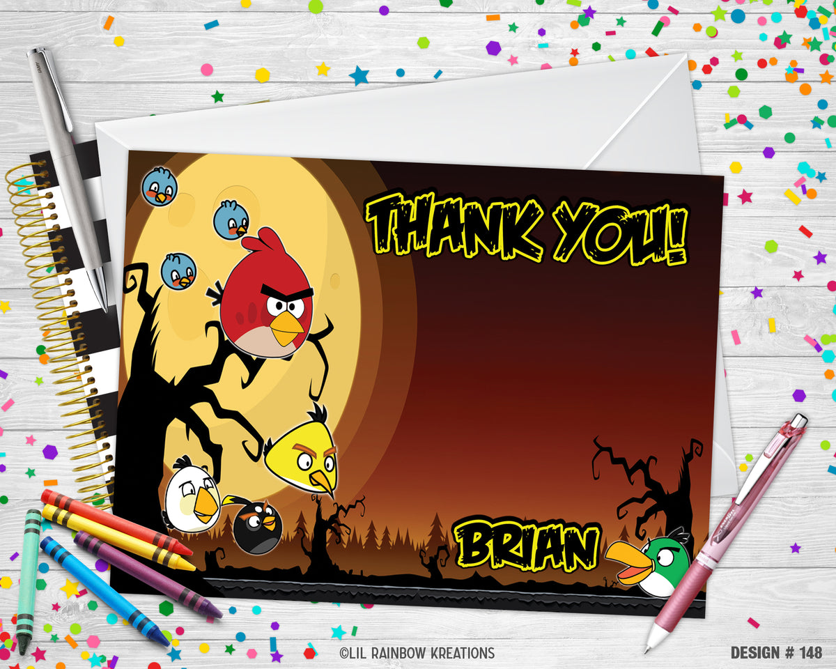 148 | Angry Birds Party Invitation & Thank You Card – Little Rainbow ...